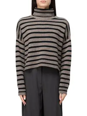 LISA YANG LISA YANG Striped Turtleneck Sweater Beige