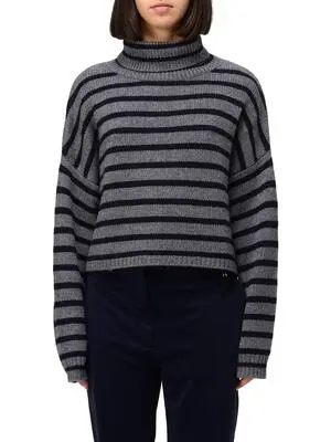 LISA YANG LISA YANG Striped Turtleneck Sweater Grey