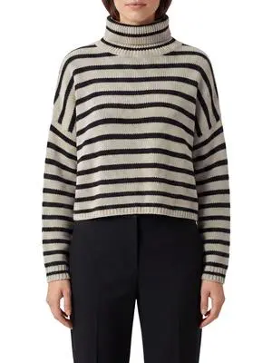 LISA YANG LISA YANG Striped Turtleneck Sweater White