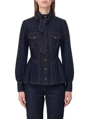Zimmermann Zimmermann Denim Shirt With Bow Detail Blue