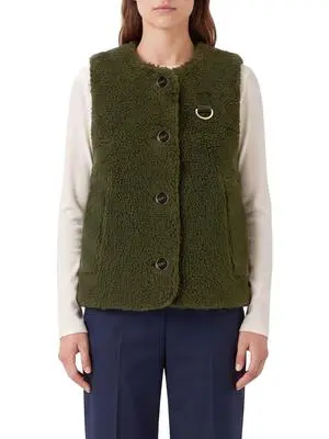 Barbour Barbour Fleece Vest With Button Detail Green