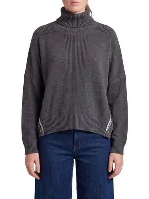 Liu Jo Liu Jo Turtleneck Sweater With Button Detail Grey