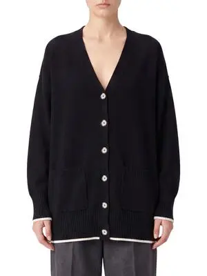 Pinko Button-detailed V-neck Cardigan - Black