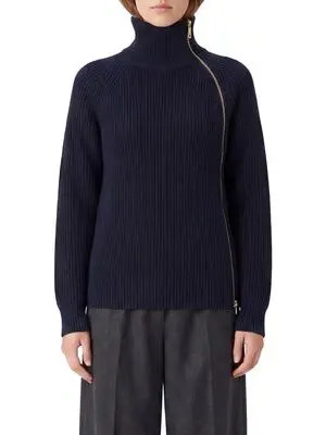 Liu Jo Liu Jo Zip Up Turtleneck Sweater Blue
