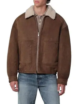SALVATORE SANTORO Suede Bomber Jacket - Coffee