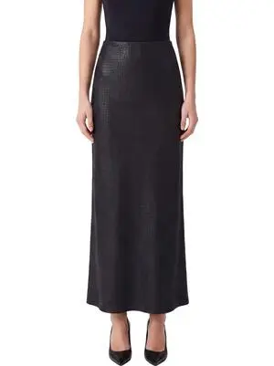 Elisabetta Franchi Textured Maxi Skirt - Black