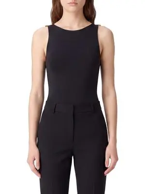 Elisabetta Franchi Bodysuit With Gold-tone Embellishments - Black