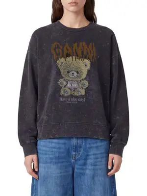 GANNI Graphic Print Sweatshirt - Grey