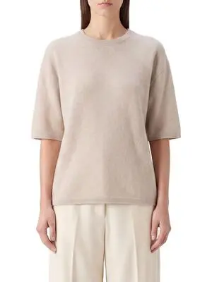 LISA YANG Lisa Yang Cashmere Blend Top Beige