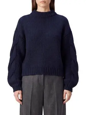 LISA YANG LISA YANG Chunky Knit Sweater With Balloon Sleeves Blue
