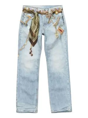 Acne Studios Trompe-l'oeil Print Jeans - Light Blue