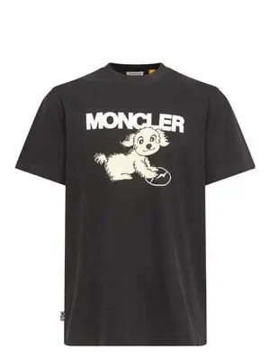 Moncler X Fragment Dog Print Cotton T-shirt - Black