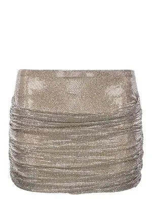 Giuseppe Di Morabito Giuseppe Di Morabito Embellished Ruched Mini Skirt Silver