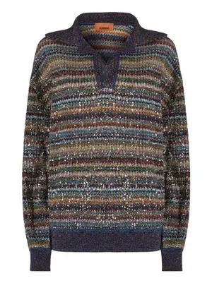 Missoni Missoni Sequin-Embellished Striped Sweater Black