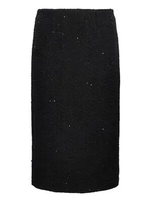 Roland Mouret Sequin Boucle Midi Skirt - Black
