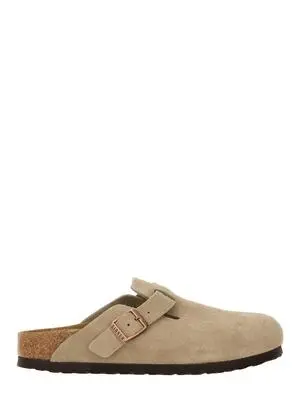 BIRKENSTOCK Boston Soft Footbed Suede Clogs - Beige