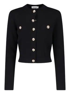 Balmain BALMAIN Cropped Button-Front Jacket With Metallic Details Black