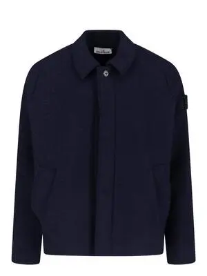 STONE ISLAND STONE ISLAND Virgin Wool Jacket With Classic Collar And Button Closure