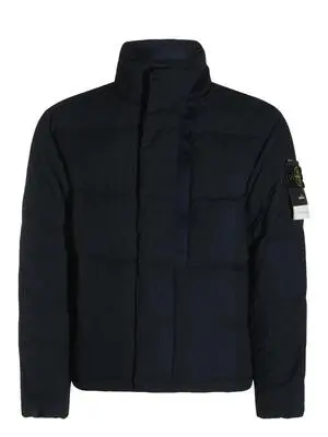 Stone Island STONE ISLAND Zip-Front Jacket With Button Closure Blu