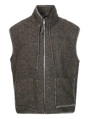 AMARANTO Quilted Teddy Vest - Marrone