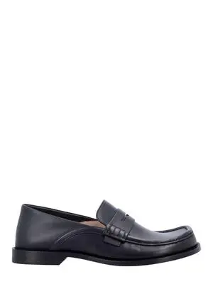 Loewe Refined Campo Flap Loafer - Black