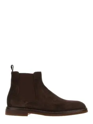 Brunello Cucinelli Textured Suede Chelsea Boots - Brown