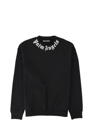 Palm Angels Logo Graphic Crewneck Sweatshirt - Black