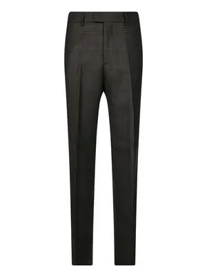 BERWICH Plaid Wool Wide-leg Trousers - Marrone