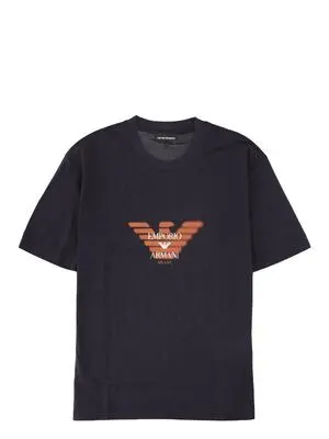 Emporio Armani S Lyocell-cotton T-shirt - Blue