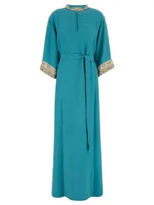 Valentino Garavani Silk Crepe Maxi Dress - Light Blue