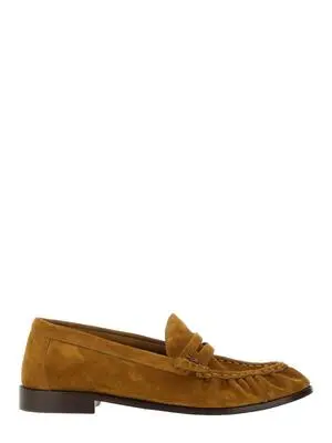 Saint Laurent Suede Loafer Moccasins - Brown