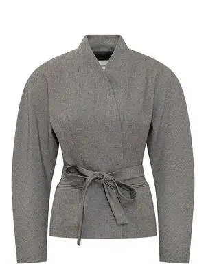 Andamane Margaux Belted Jacket - Grey/black