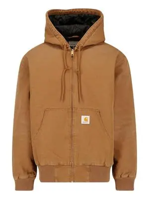 Carhartt Work In Progress Canvas Hooded Zip-up Jacket - Brown