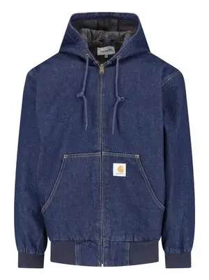 Carhartt Work In Progress Hooded Denim Zip Jacket - Blue