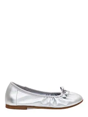 Monnalisa Ballerina Flats With Bow Detail - Argento