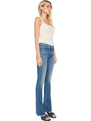 MOTHER The Runaway High Rise Skinny Flare Jeans - Blue