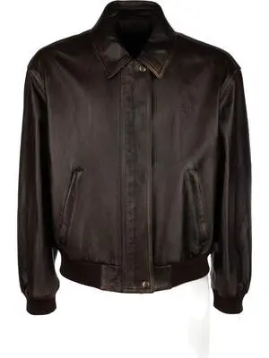 Prada Leather Bomber Jacket - Multicolor