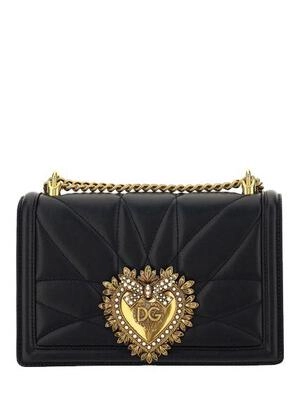Dolce & Gabbana Medium Devotion Matelassé Nappa Shoulder Bag - Black