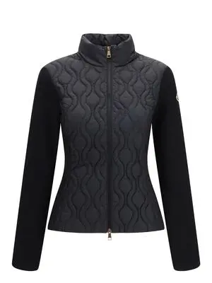 Moncler Cotton Padded Cardigan - Black