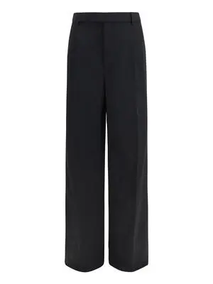 Saint Laurent Fluid Grain De Poudre Pants - Black