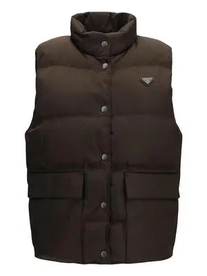 Prada Re-nylon Down Gilet - Brown