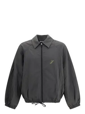 Jacquemus Embroidered Zip-up Jacket - Gray