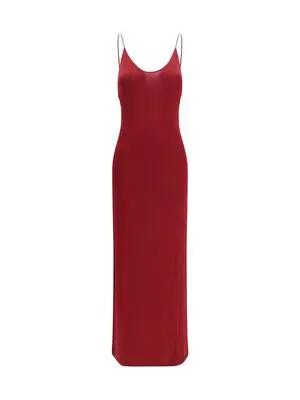 Saint Laurent Backless Knit Dress With Cassandre Chain - Multicolor