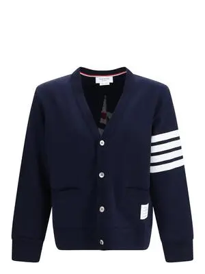 Thom Browne 4-bar Boat Cotton Cardigan - Blue