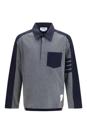 Thom Browne Thom Browne Men Oversized Colorblock Rugby Polo Gray