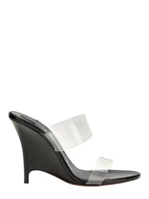 CHRISTIAN LOUBOUTIN Christian Louboutin Solo Zee Sculptural Wedge Mules Black