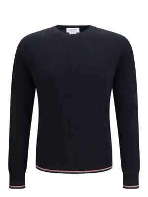 Thom Browne 4-bar Cotton Knit Sweater - Blue