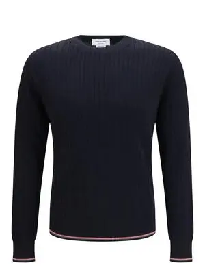 Thom Browne Cotton Knit Sweater - Blue