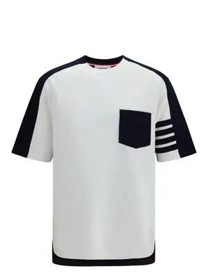 Thom Browne Thom Browne Men Colorblock T-Shirt With 4-Bar Detail Multicolor