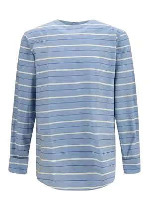 Prada Prada Men Cotton Shirt With Back Buttons Blue